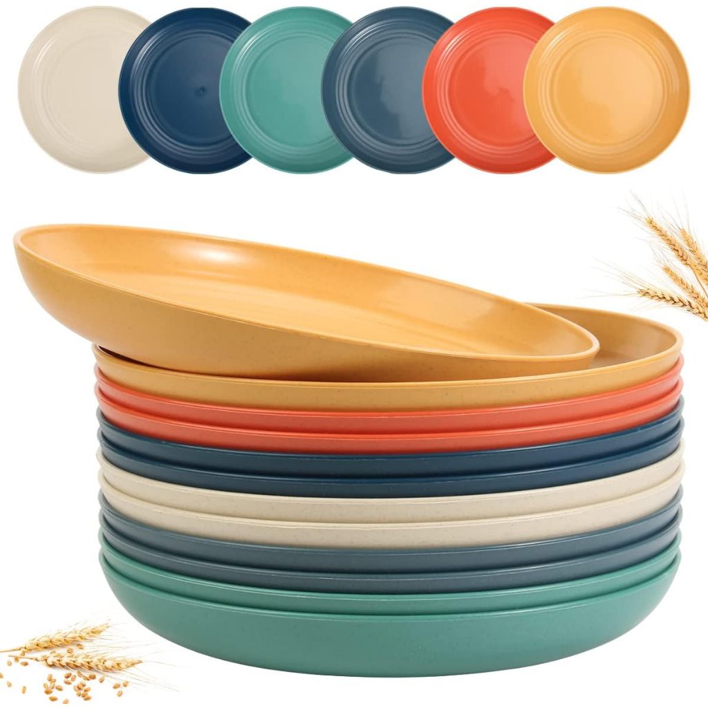 Plastik Tableware Set Dinnerware Set Wheat Straw Tableware Plastic Plate Dinnerware Set Wheat ...