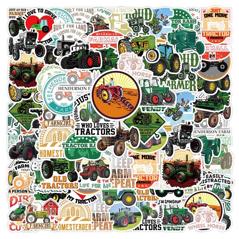 50pcs Tractor for Farming Stickers for Kids Boys, Cartoon Tractor Farm ...
