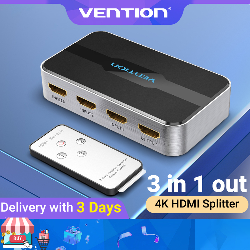 Vention HDMI Switch 3 in 1 out HDMI Splitter Switcher 4K 2K HDMI ...