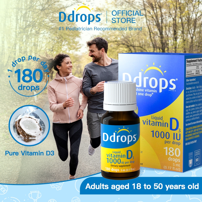 Ddrops Adults 1000 IU Liquid Vitamin D3 Supplement (180 Drops/5 ml) | Shopee Malaysia