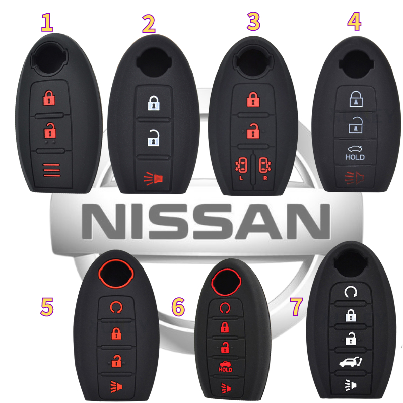Nissan Silicone Key Cover Remote Key Case Fob For Nissan Sentra X-Trail ...