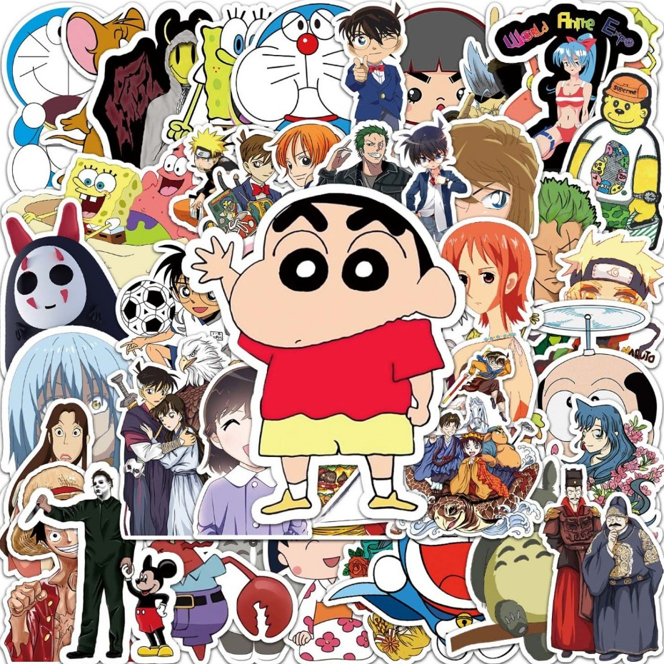50Pcs Cute Cartoon Mixied Various Anime Characters Stickers For DIY ...