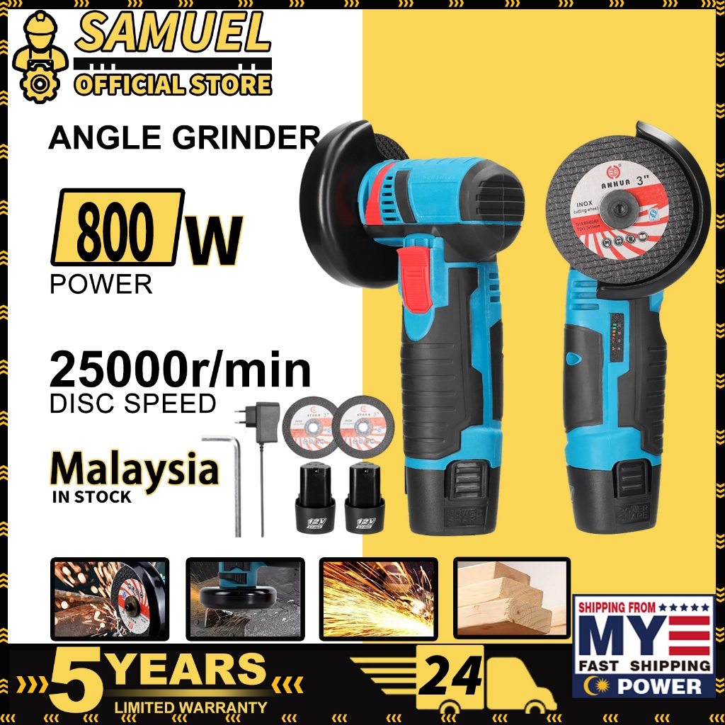 5-Year-Warranty 12V Cordless Electric Angle Grinder Rechargeable ...