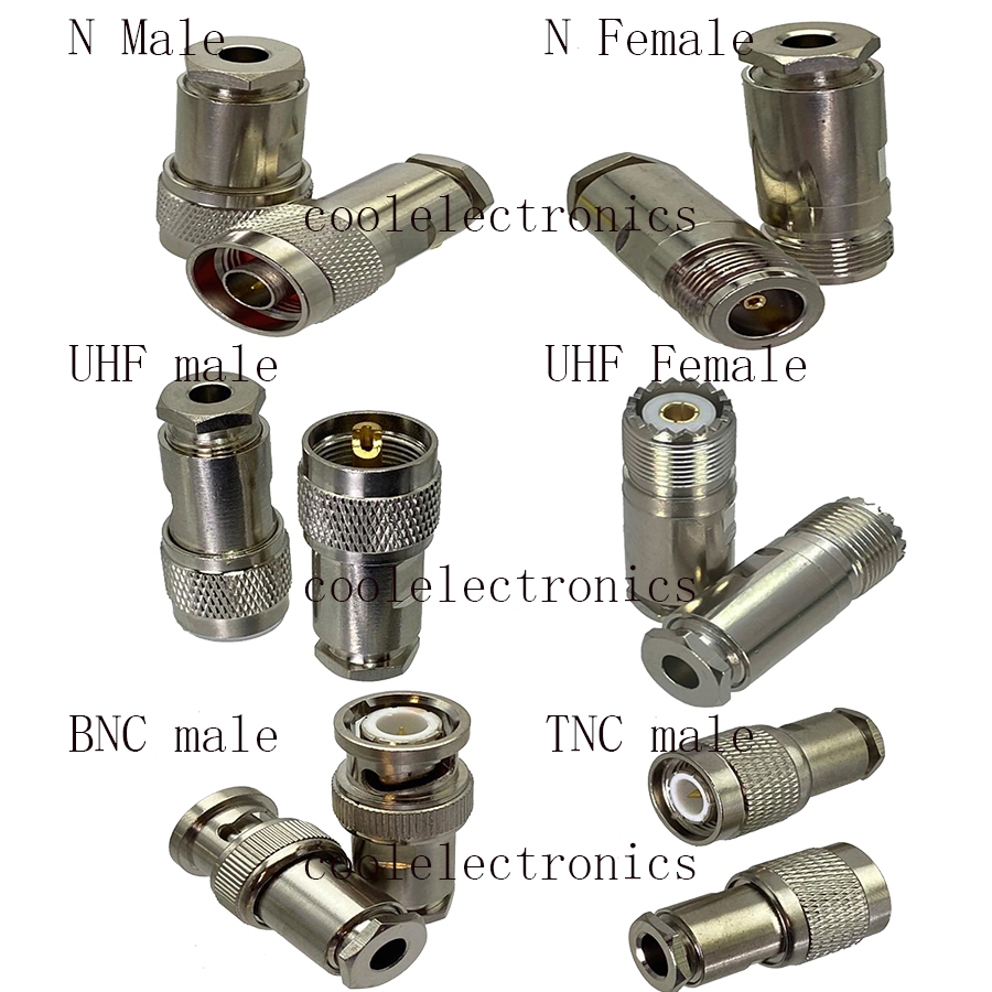 2pcs N Male Female UHF PL259 SO239 BNC TNC Male Female Connector Clamp ...