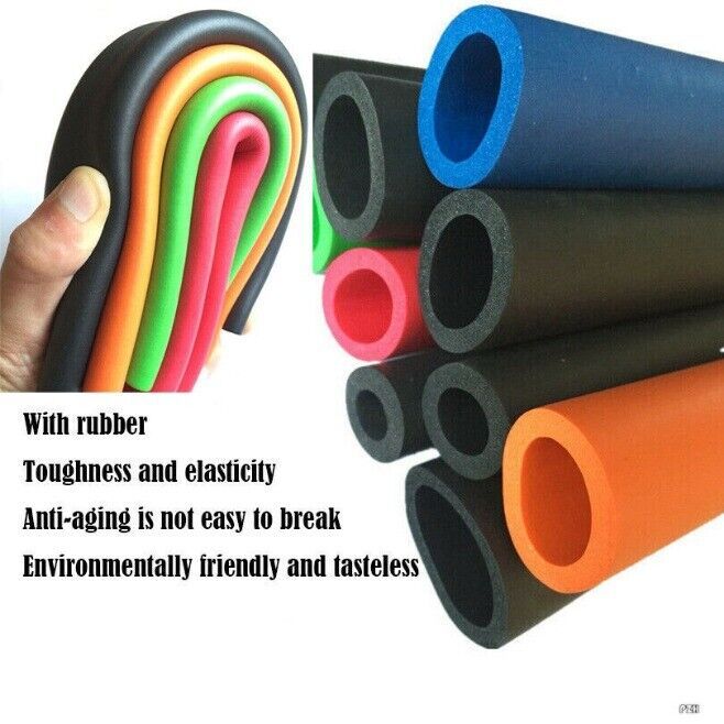 1M Black Fitness Equipment Handle Bars Thermal Insulation Rubber Pipe ...