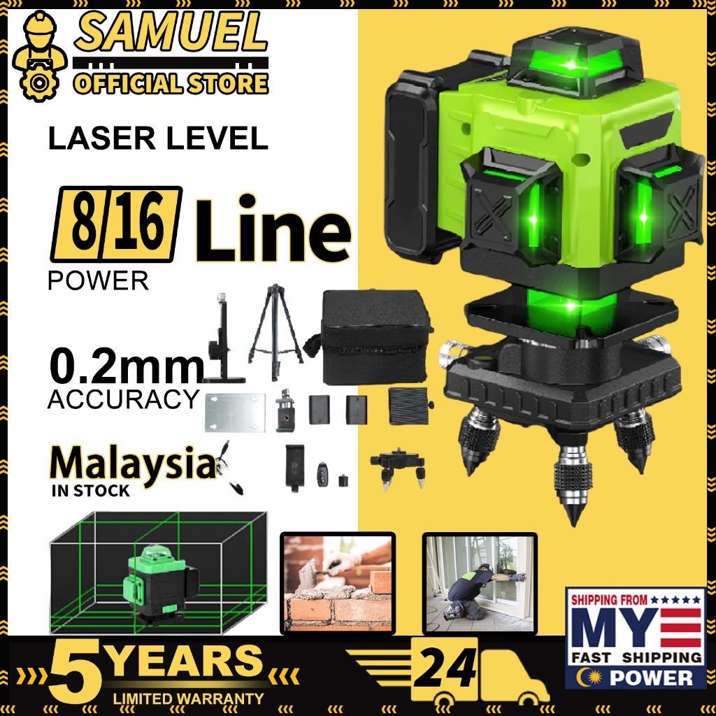 5 Years Warranty 8 Lines Laser Level Green Beam Laser Horizontal ...