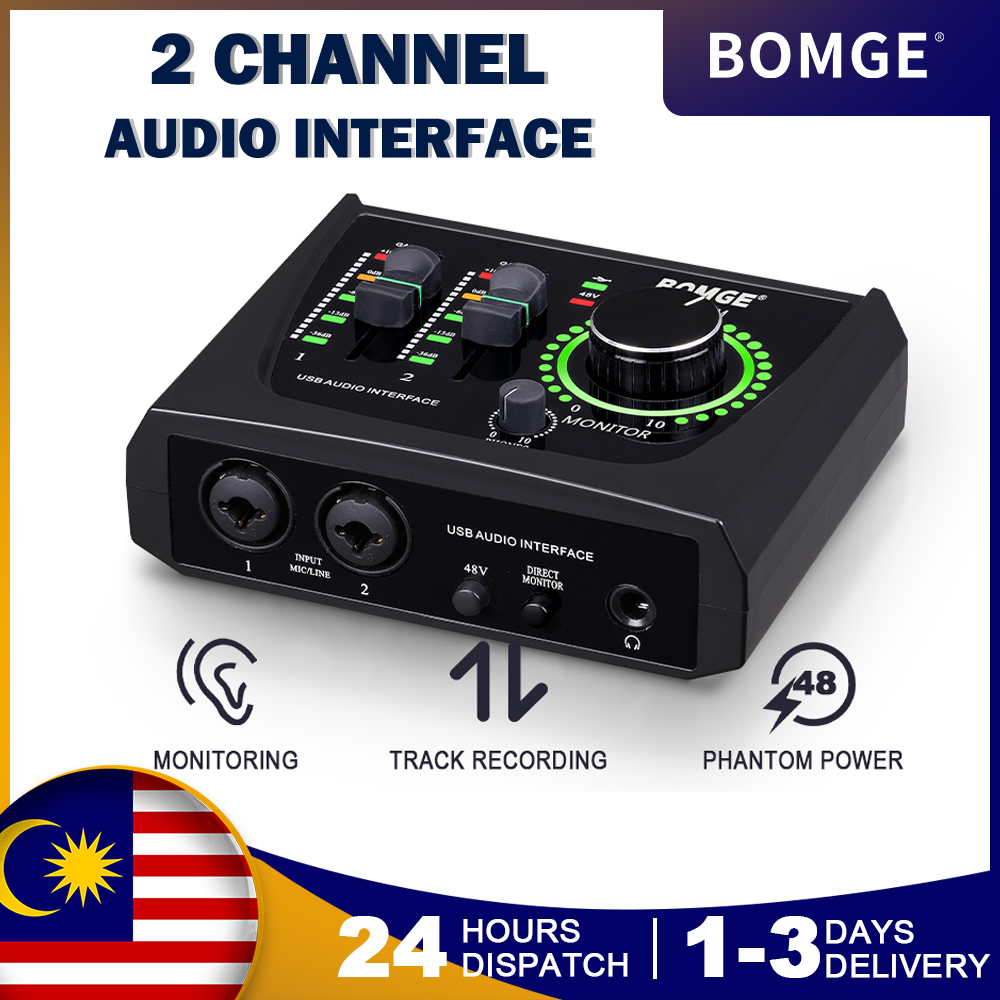BOMGE mini 2 Channel USB Audio Interface for Recording, Streaming and ...