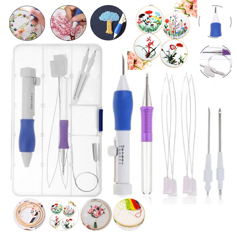 DIY embroidery magic needle set embroidery pen set clothing embroidery ...
