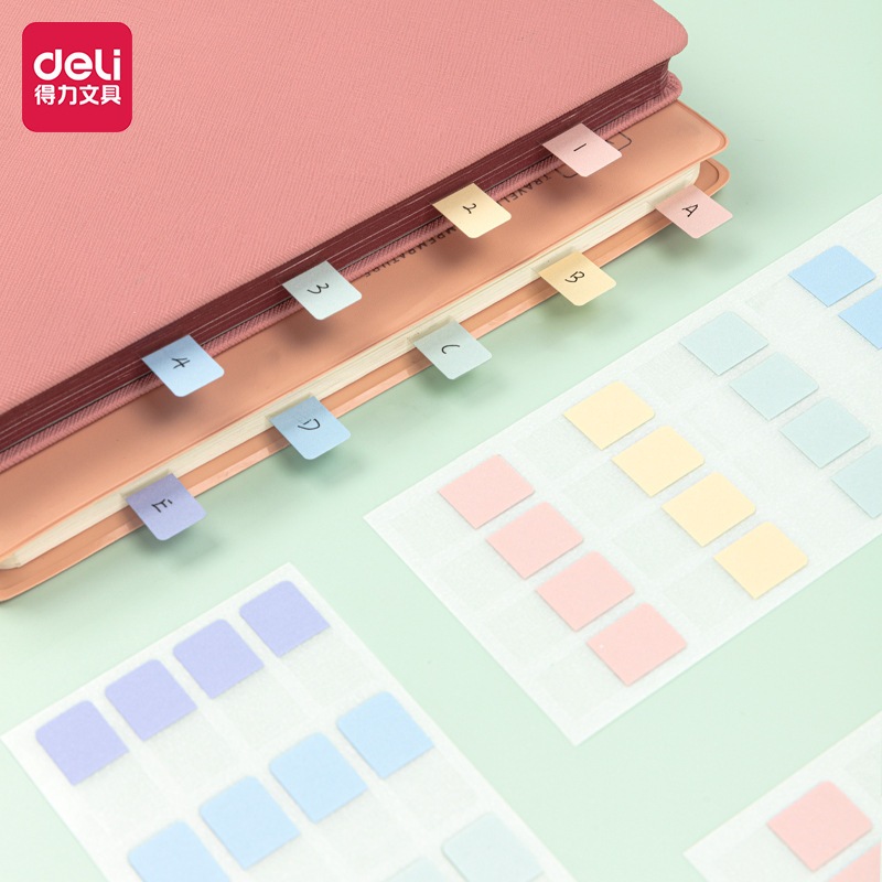 Deli Colorful Transparent Sticky Note Morandi Color Index Sticker ...