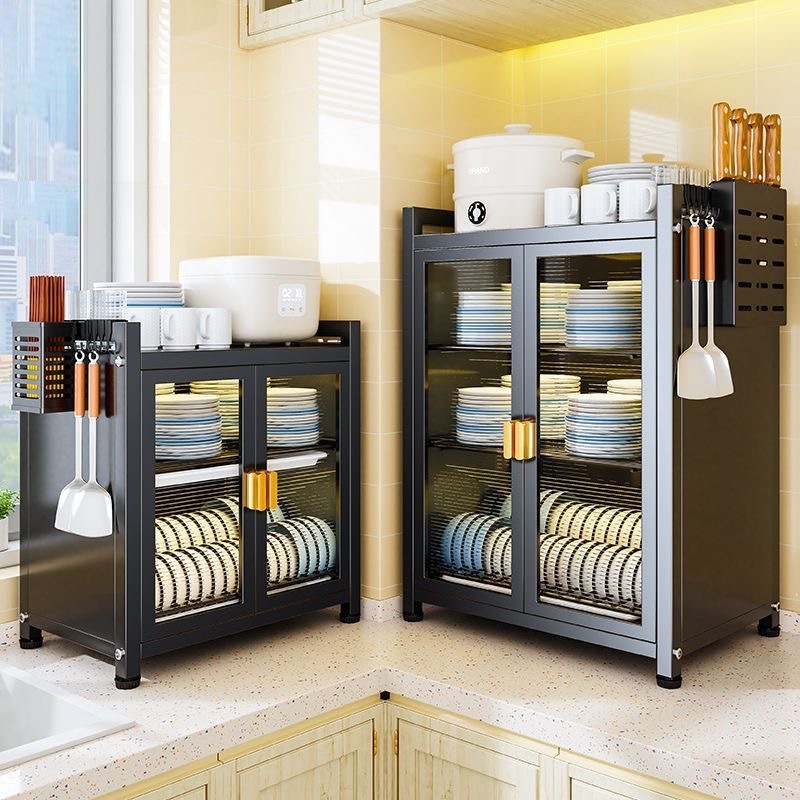 Kitchen Storange Rack dish storage cabinets Dustproof Stainless Dish ...