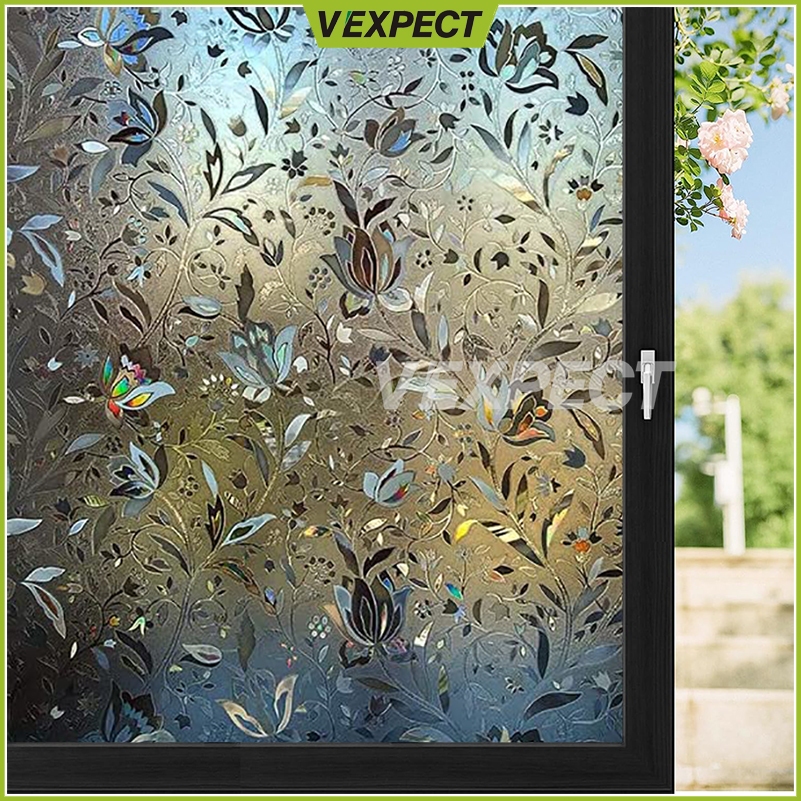 Window Glass Privacy Sticker, 3D Decorative Window Glass Film, Sun ...