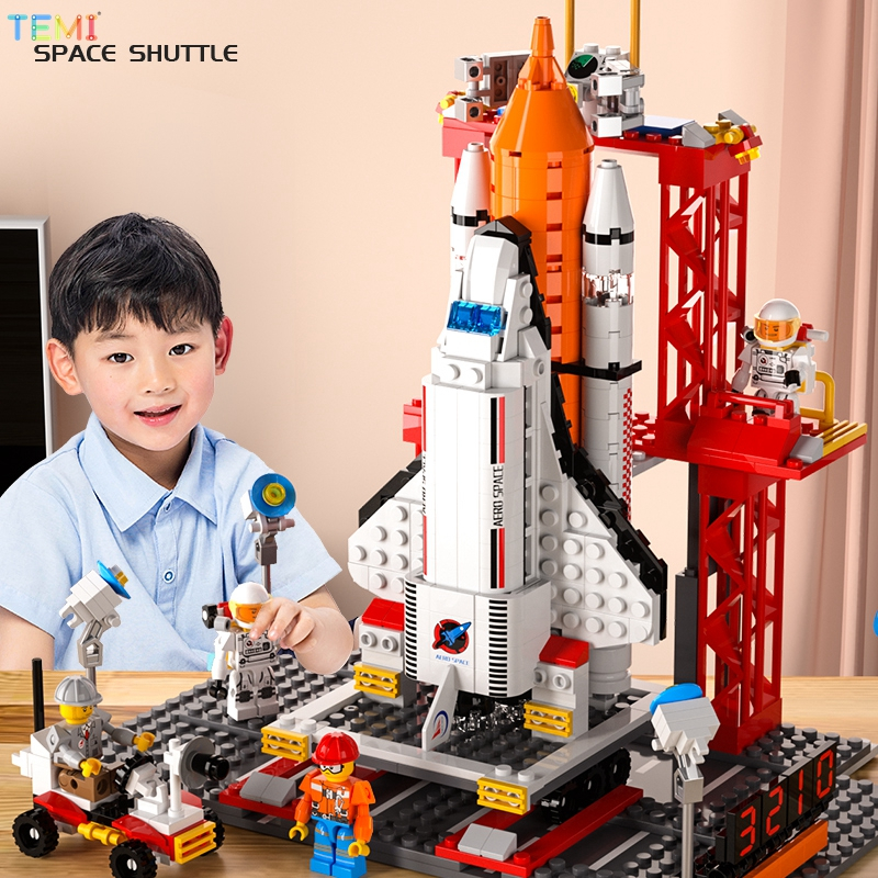 TEMI Space Shuttle Building Blocks for Boys Large Box Gift Aircraft ...