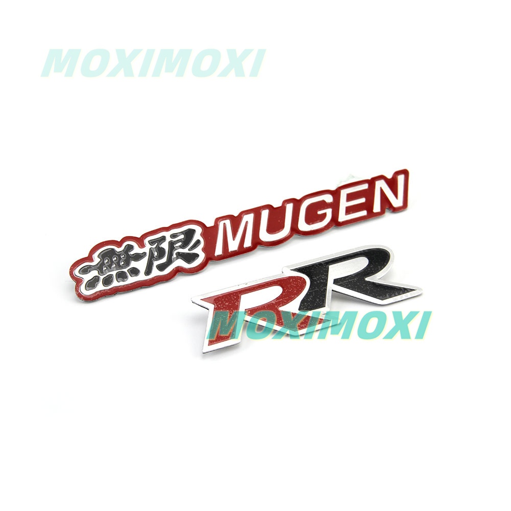 3D MUGEN and RR Aluminum Red Car Front/Rear Badge Fender Body Emblem ...