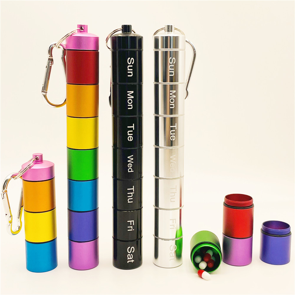 Metal Pill Box Organizer,7 Days Pill Organizer,Waterproof Case ,Weekly ...