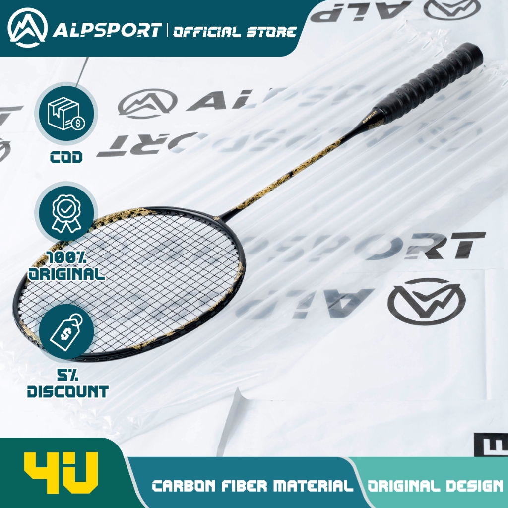 ALPSPORT DRAGON Advent 4U 26LBS Offensive Badminton Racket Single With ...