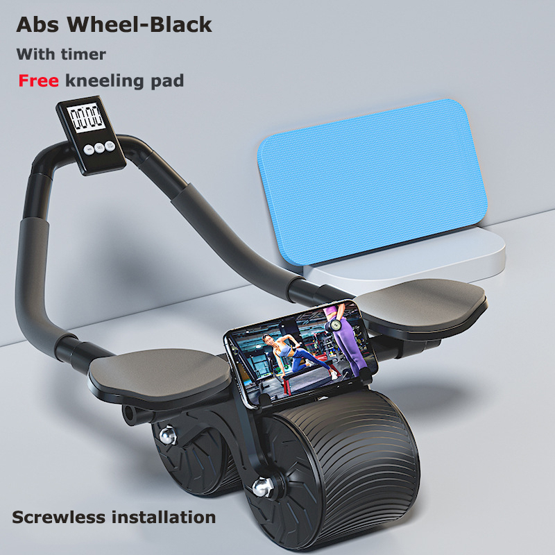 Abdominal Wheel Elbow Support Automatic Rebound Roller Professional AB ...