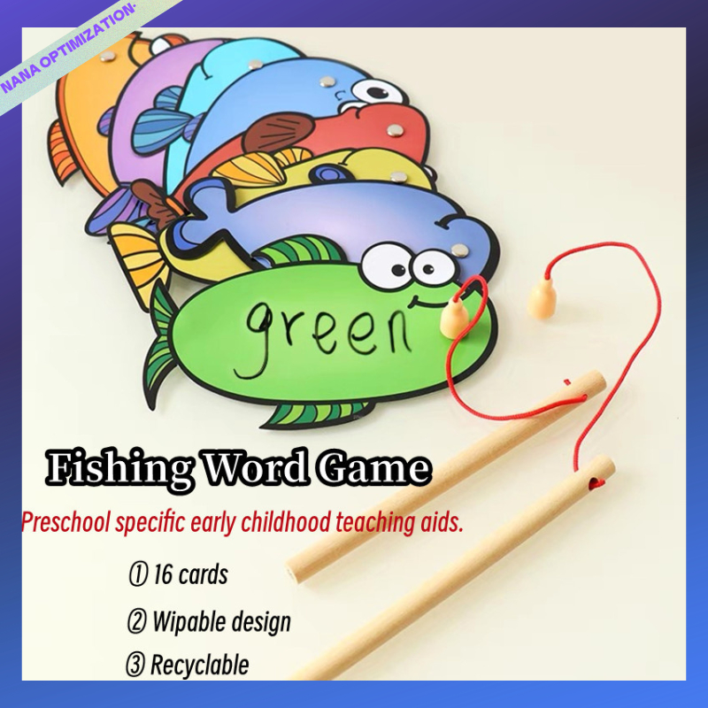 Early education puzzle toys with erasable and reusable small fish cards ...