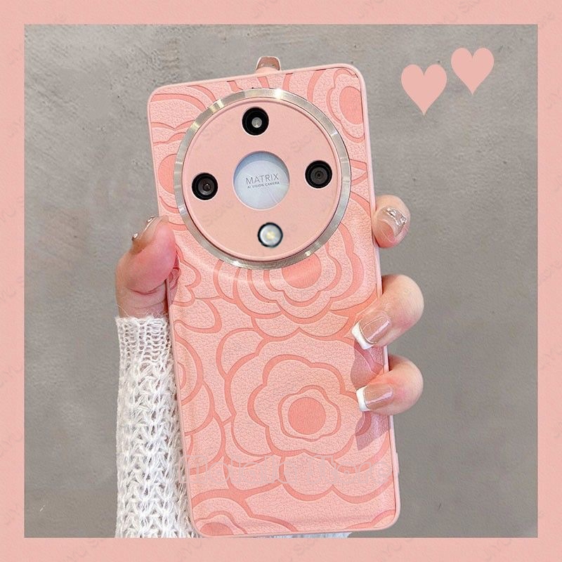 Luxury Casing Honor X9b X9a 5G Leather Protecte Camera Flower Phone ...