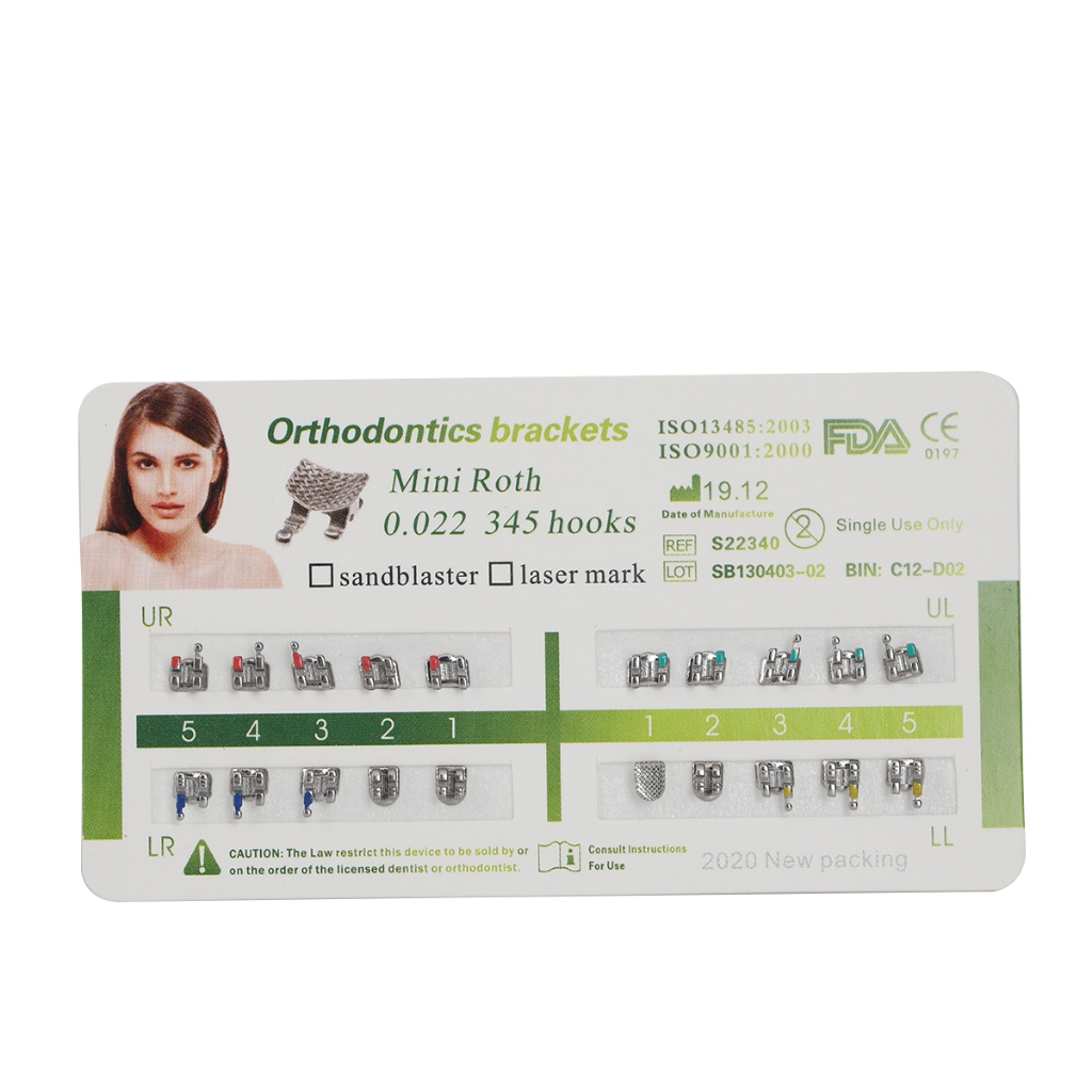 20 pcs/ Set MINI Dental Orthodontics Brackets Braces Roth/MBT 022" Slot ...