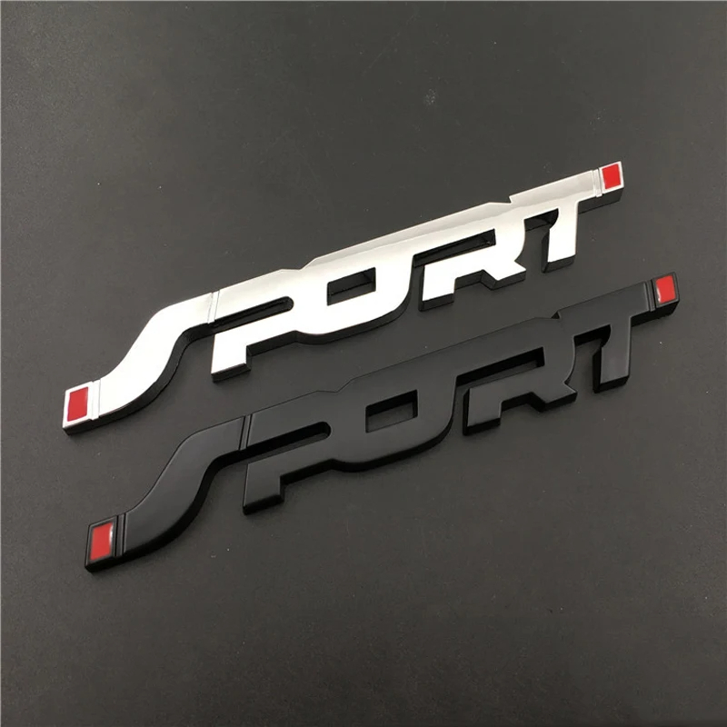 3d Metal Sport Logo Letters Car Fender Emblem Trunk Badge Decal For ...