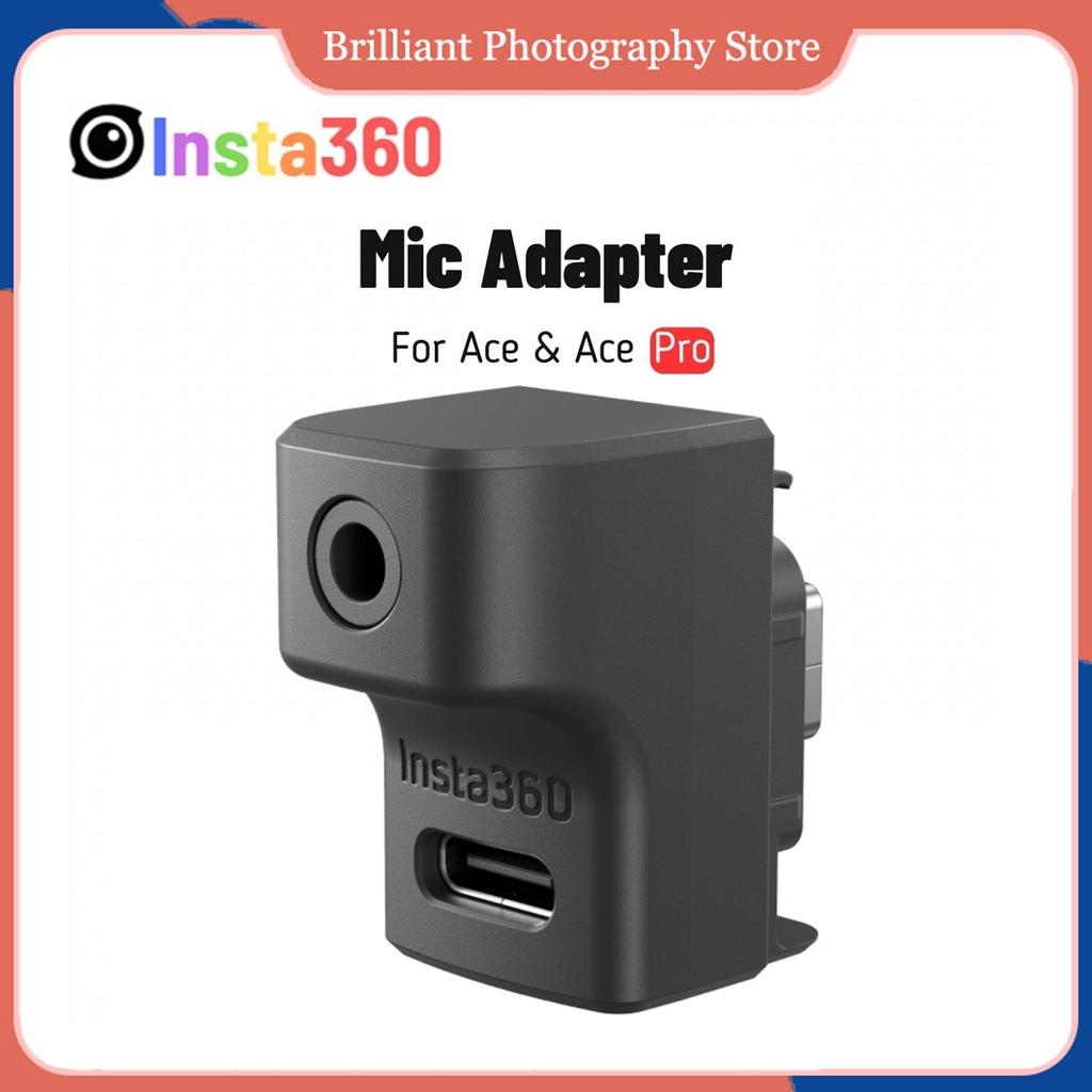 Insta360 Ace Pro Mic Adapter Audio Microphone Mount Type-C 3.5mm Ports ...