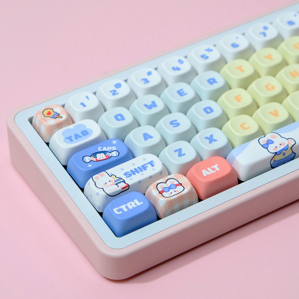 XOA MOA Profile Keycaps Gradient Cute Rabbit Keycap Set PBT Dye ...