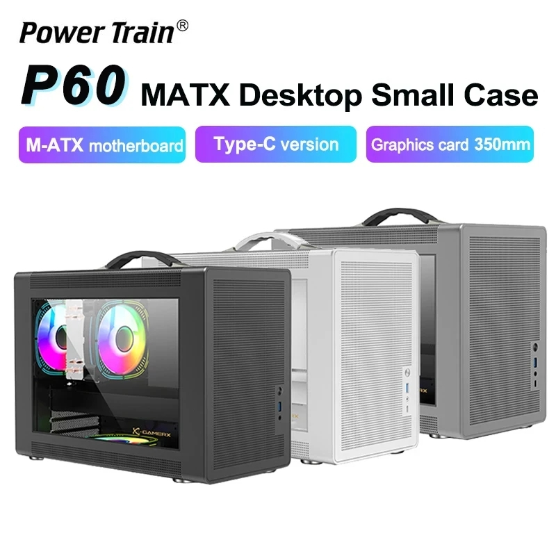 Power Train P60 Portable Case Portable MATX Main Board Type-C Desktop Mini Small Host Desktop ...