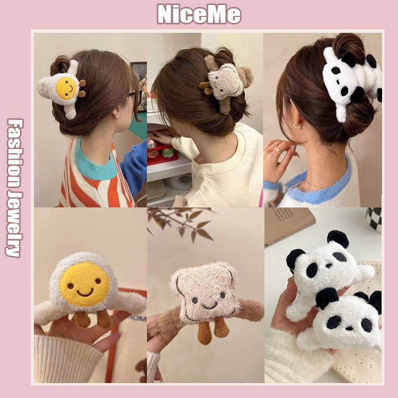 Cute Plush Hair Clips Autumn And Winter Large Shark Clips Cartoon Shape ...