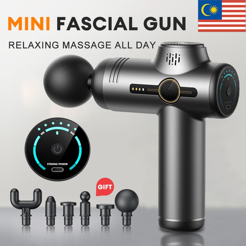 【24h Shipment】6 Massage Heads Usb Mini Muscle Massage Gun Compact And Silent Portable Muscle