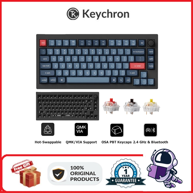 Keychron V1 Max QMK/VIA Wireless Custom Mechanical Keyboard | Shopee ...