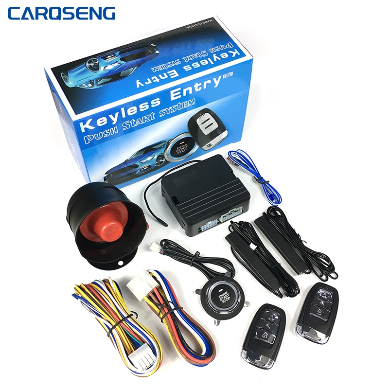 CARQSENG Q6A 12V PKE Engine Start Stop Car Alarm Push Button Start Anti ...
