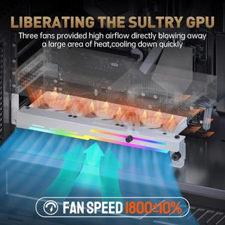Graphics Card Cooler with ARGB 5V 3Pin LED and Three 80mm Fans, RGB LED ...