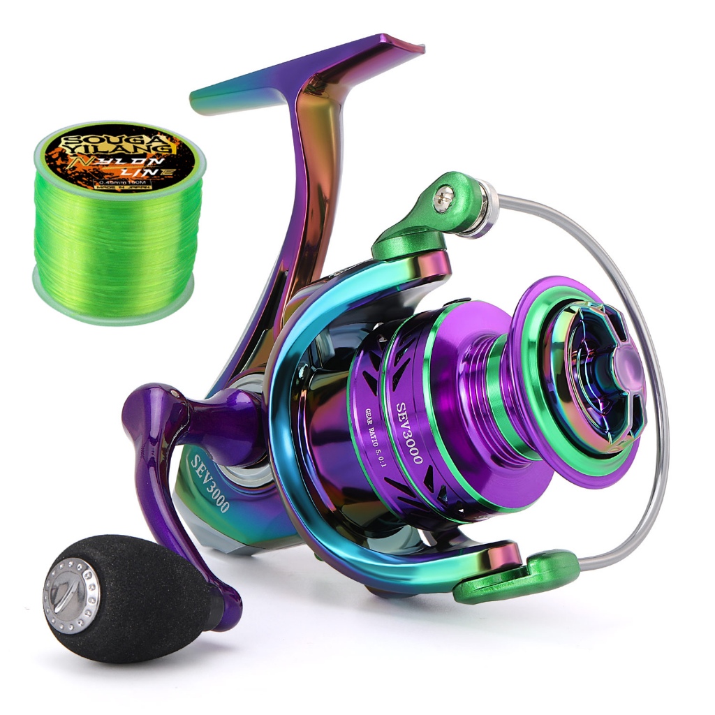 Sougayilang Fishing Reels 5.2:1 Gear Ratio Spinning Reel 10KG Max Drag ...
