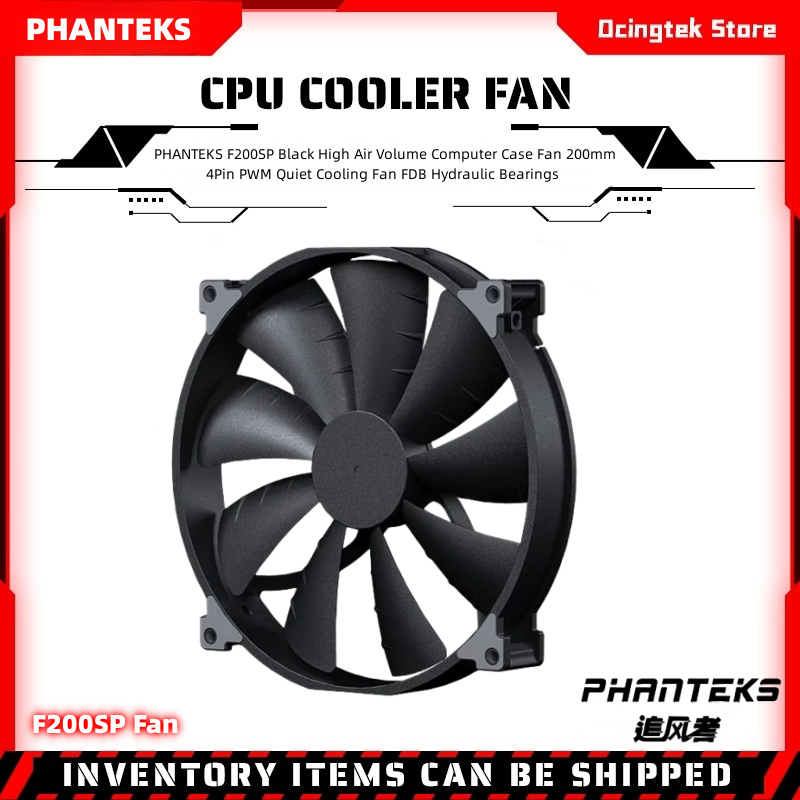 PHANTEKS F200SP Black High Air Volume Computer Case Fan 200mm 4Pin PWM ...