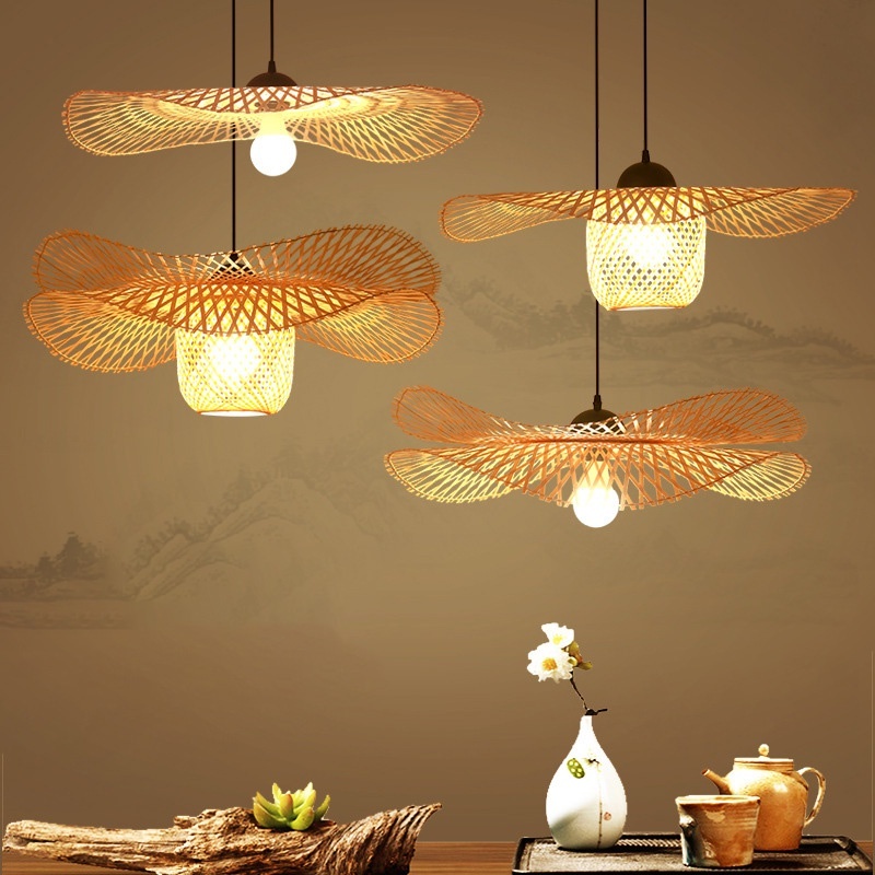 LAMPU GANTUNG RATTAN PENDANT LIGHT DINING ROOM CHANDELIER CEILING LIGHT ...