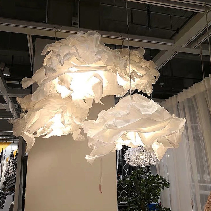 Modern Paper Lamp LED Cloud Light Creative Bedroom Living Room Paper ...