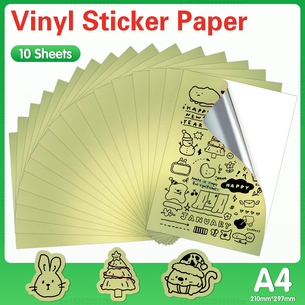 10 Sheets Printable Sticker Paper A4 Size for All InkJet Printers ...