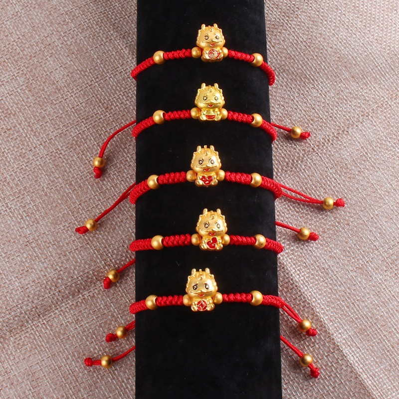 Lucky Red Rope Rabbit/Dragon Lovers Bracelet Hand Braided Rope Cord ...