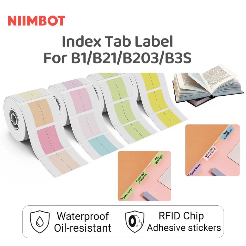 NIIMBOT B21/B3S/B1/B203 Index Label Sticker Bookmark sticker | Shopee ...