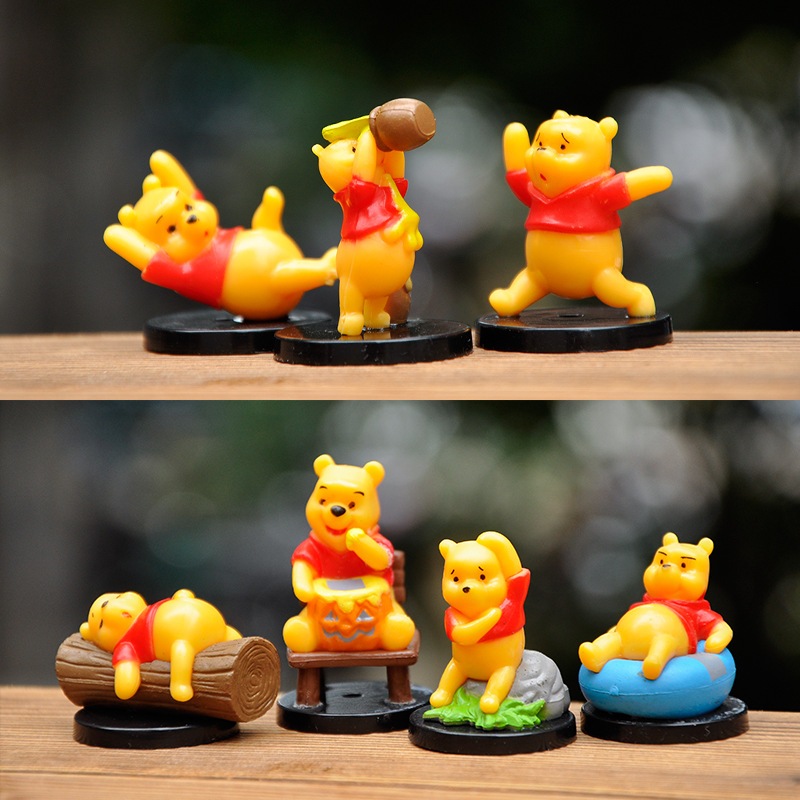7Pcs/Set 3-5cm Disney Anime Cartoon Pooh Bear Figure Edward Pooh Honey ...