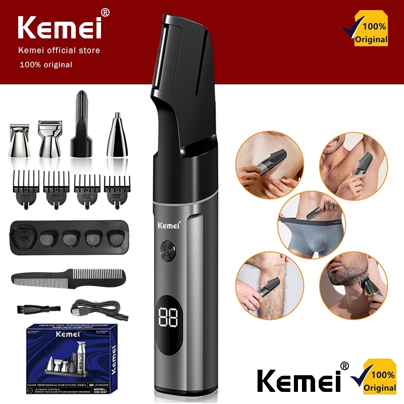 Kemei Body Hair Trimmer Electric Groin Trimmer Private Part Shaver Hair ...