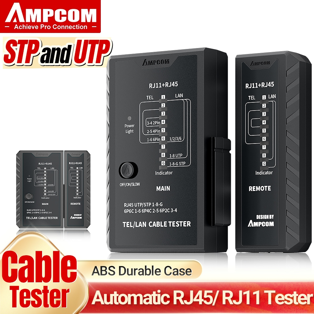 AMPCOM Updated Network Cable Tester LAN Cable Test Network Cable Tool ...