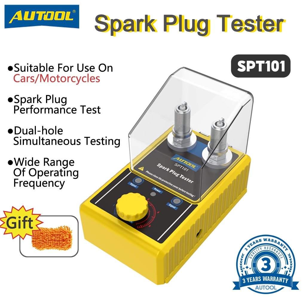 AUTOOL SPT101 Car Spark Plug Tester with Adjustable Double Hole ...