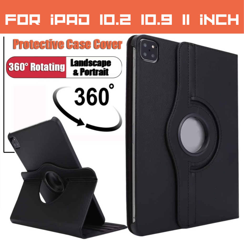 360 Rotating Case For iPad PU Leather 360 Spin Rotate Flip Cover Stand ...
