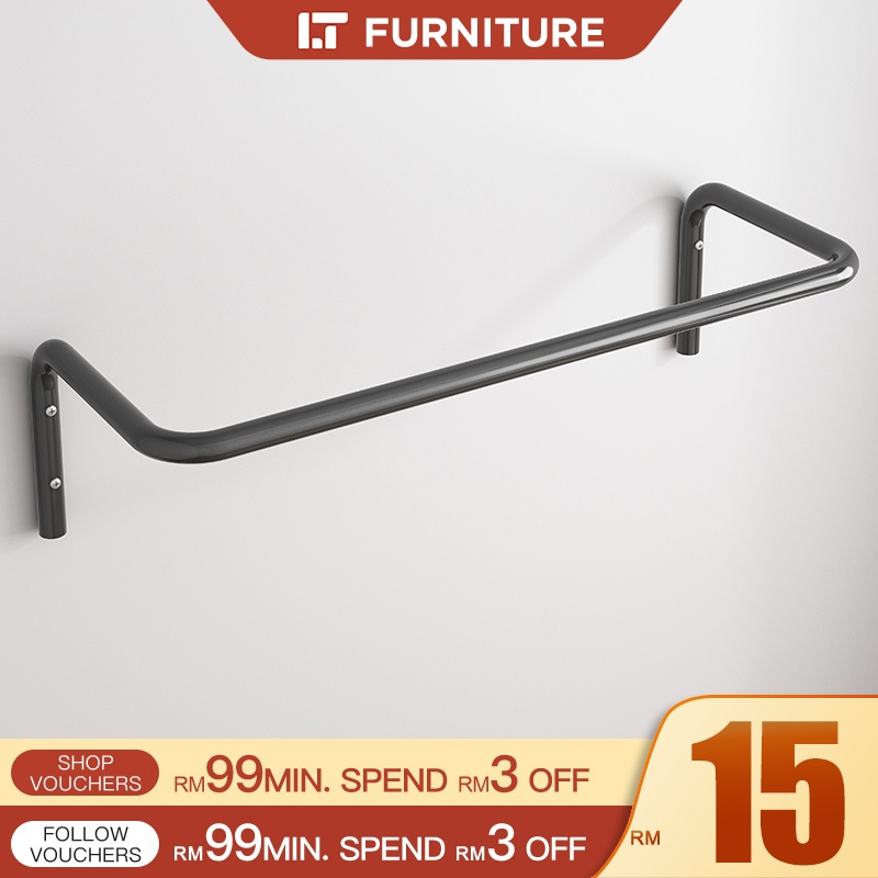 Clothes rack 120cm Hanging Clothes Rack Penyangkut Baju Dinding Clothes ...
