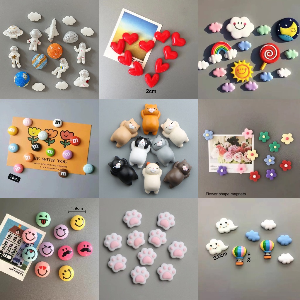 10PCS refrigerator magnet/Pegboard decoration accessories/3D ornament ...