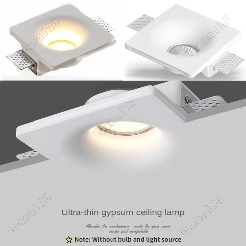 Without Light Bulb Recessed Gypsum Downlight Ceiling Lamp GU10 LED Anti ...