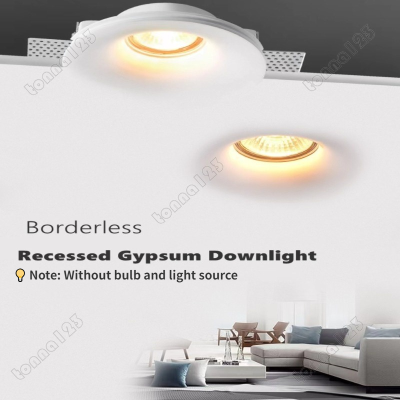 Without Light Bulb Recessed Gypsum Downlight Ceiling Lamp GU10 LED Anti ...