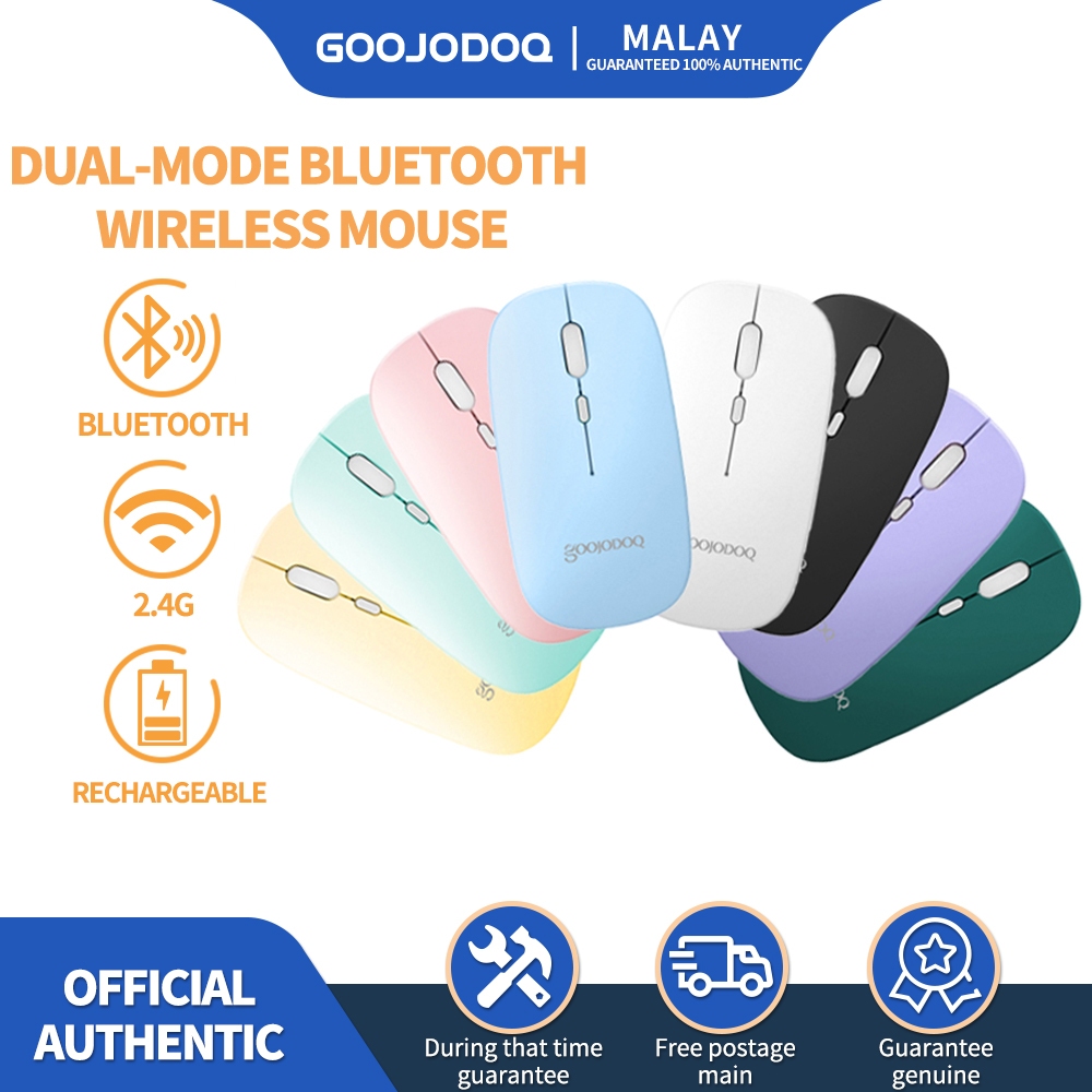 GOOJODOQ 2 Dalam 1 Tetikus Bluetooth 2.4Ghz Mod Dwi Ultra Nipis Senyap ...