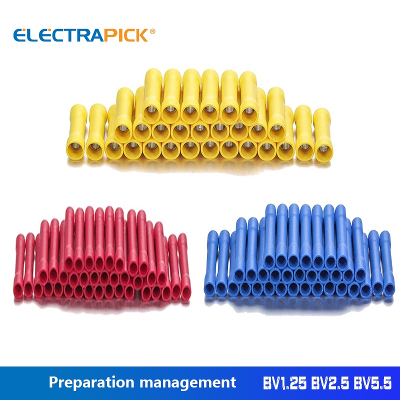 Electrapick BV1.25/BV2.5/BV5.5 Insulated Straight Wire Butt Connector (50/100 Pcs) | Shopee Malaysia